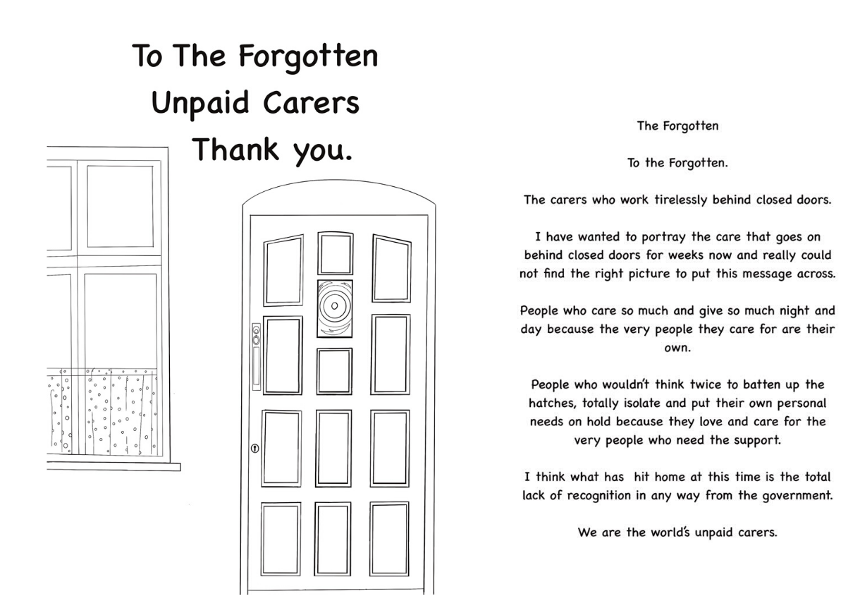 Carer's Poignant Drawing for Unpaid Carers